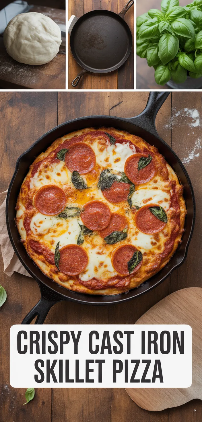 CRISPY Cast Iron Skillet Pizza Recipe - europeandish.com