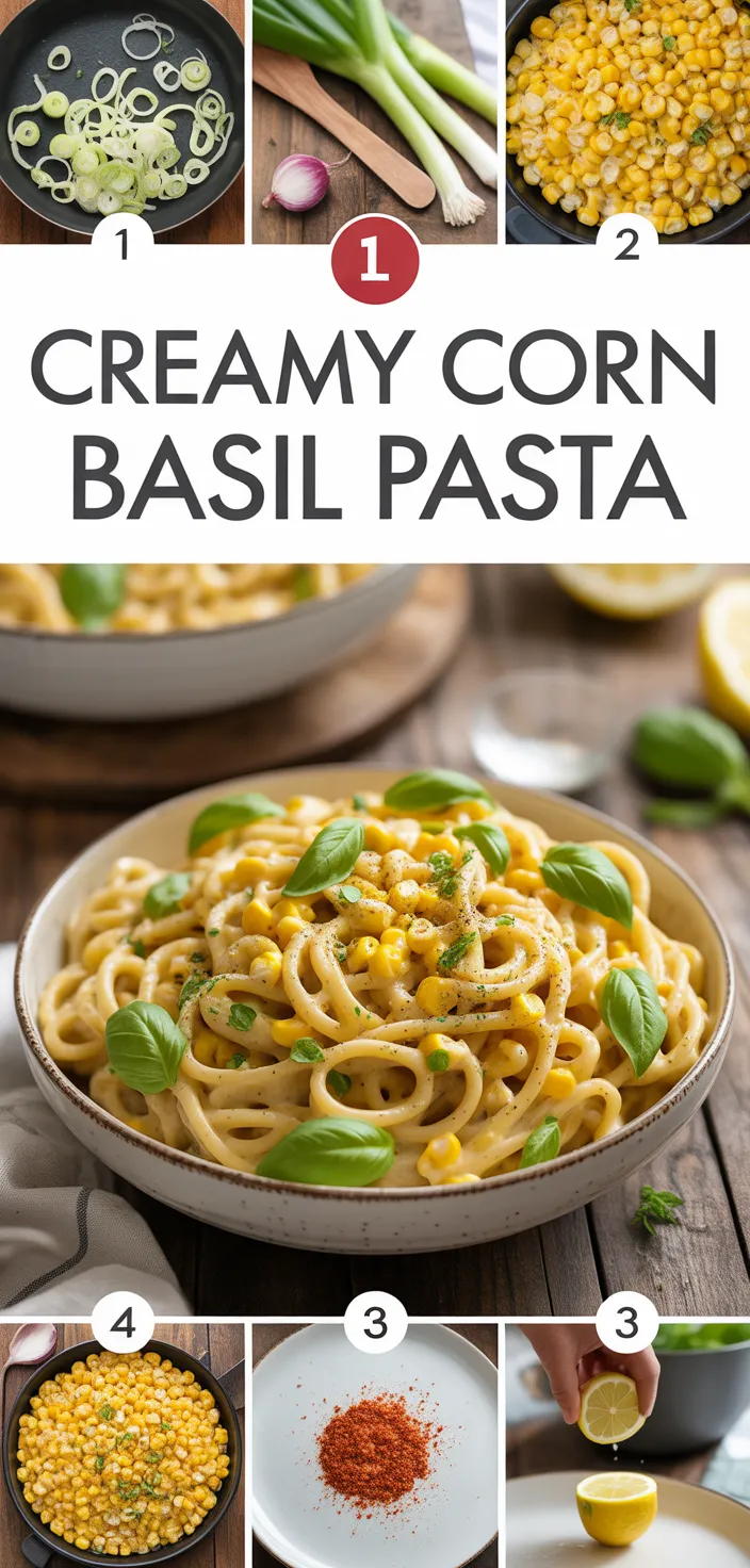 Creamy Corn Pasta With Basil Recipe - europeandish.com